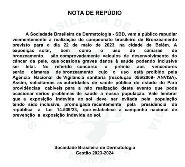Nota de repúdio - SBD